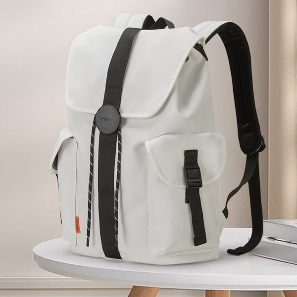 Lightweight Fold-Over Backpack Laptop Backpack, 16 inches, Black/White ...